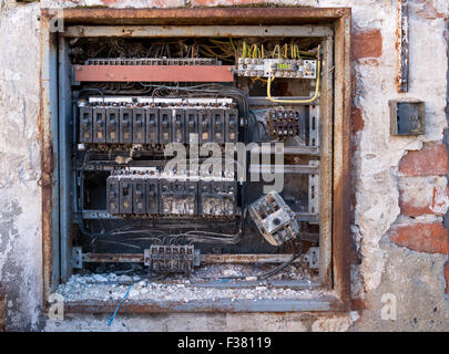 Old broken circuit breakers at a switchboard Stock Photo - Alamy
