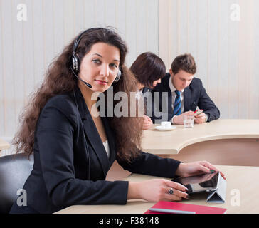 Female customer support officer Stock Photo - Alamy
