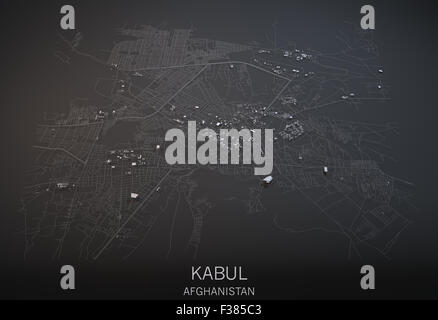 Satellite view of Kabul map, Afghanistan, map in 3d Stock Photo - Alamy