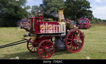 Horse-drawn Shand Mason steam fire engine, built 1895 in London, on ...