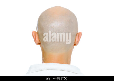Back view of man s head with bald spot and long shoulder length curly ...