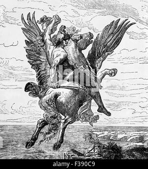 Pegasus flying horse greek mythology winged creature illustration on ...