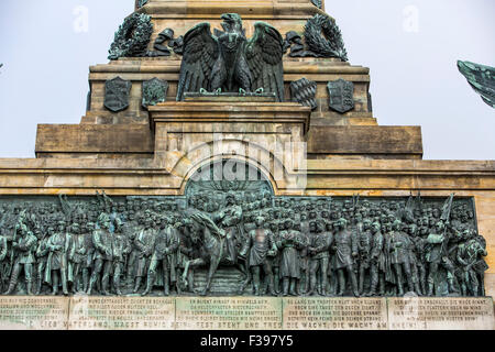 Niederwald memorial, statue of Germania, overlooking the Rhine valley ...