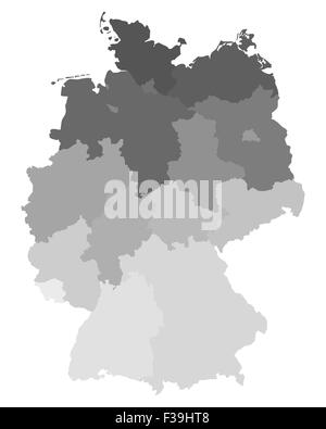 Germany Map grey Stock Photo: 169140582 - Alamy