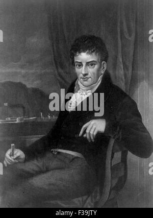 Portrait of Robert Fulton, American engineer. He invented the steamboat ...