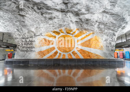 Inside Tensta subway station in Stockholm Tunnelbana Stock Photo - Alamy