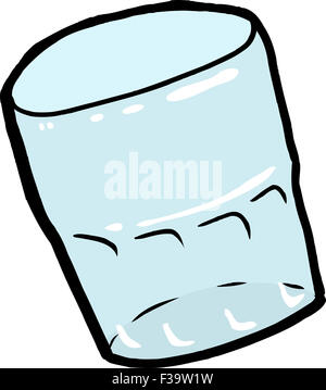 Single isolated empty cartoon drinking glass outline Stock Photo - Alamy