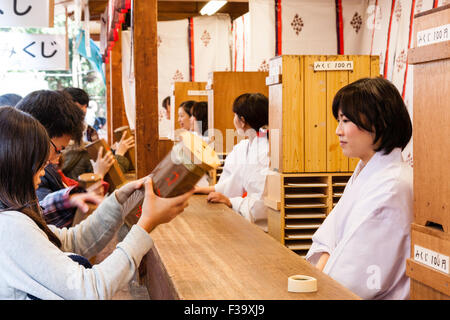 Japanese Shinto Shrine Omikuji Fortune Telling Paper Slips Osaka, Japan ...