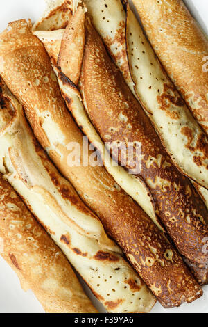 Crepe rolls filled with jam Stock Photo - Alamy