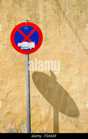 Blue traffic sign with directions to Rhodes town and Lindos (Rhodes ...