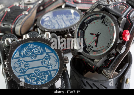 unusual watches. several alternatives dials Stock Photo - Alamy