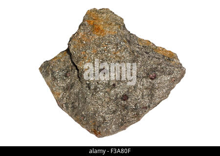 Garnet mica schist, a metamorphic rock consists of garnets, mica and ...