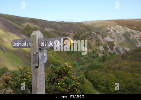 Footpath signs in Exmoor Stock Photo - Alamy