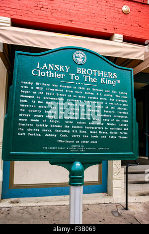 Tennessee, Memphis, Beale Street. Lansky Brothers Clothier to the King ...