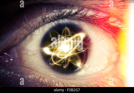 Atomic particle reflection in the pupil of an eye for physics ...