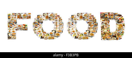 Word food collage of lots of popular worldwide dinner foods and ...