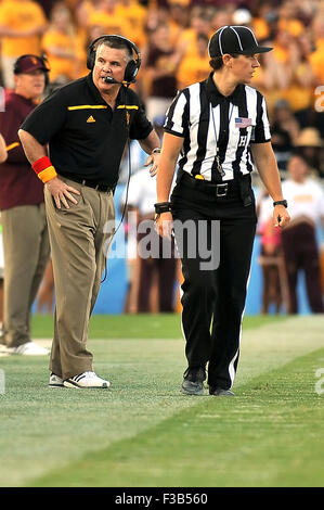 Pasadena, CA. 3rd Oct, 2015. Arizona State Sun Devils head coach Todd ...