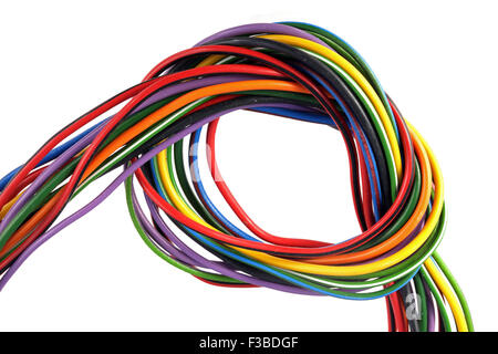Close up photo of multicolored wire on a white background Stock Photo ...
