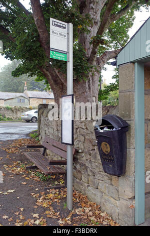 Rural bus stop in Northumberland village, England Stock Photo - Alamy