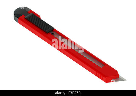 Red Utility Knife isolated on white background Stock Photo - Alamy