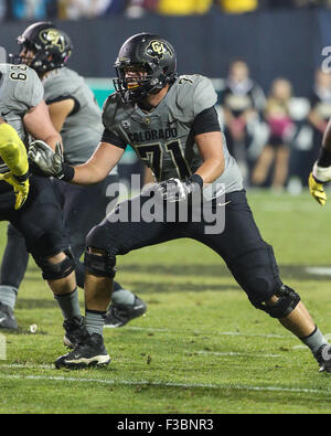 Boulder. 3rd Oct, 2015. Colorado QB Sefo Liufau hands off to Christian ...