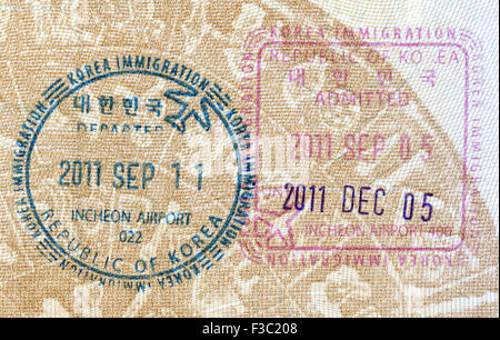 Greek Passport Visa Entry Stamp - Corfu Stock Photo - Alamy