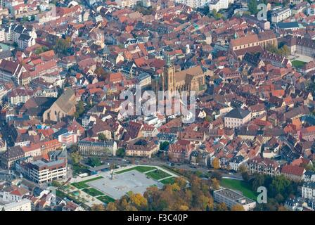 Aerial view of Colmar town Alsace France Stock Photo - Alamy