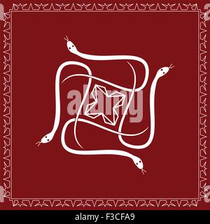 Folk Snake, Tribal Design, Motif, Wall Painting Vector Art Stock Vector ...