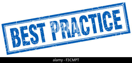 best practice blue square grunge textured isolated stamp Stock Photo ...