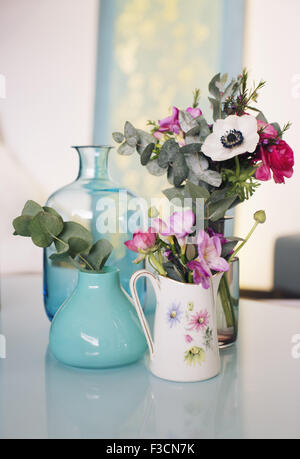 Fresh cut flowers in vases Stock Photo - Alamy
