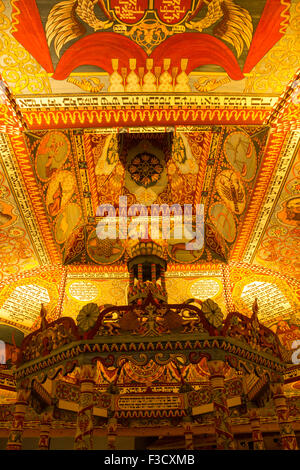 The painted ceiling of a typical wooden Jewish synagogue In Warsaw ...