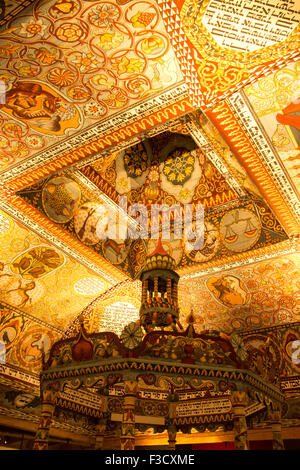 The painted ceiling of a typical wooden Jewish synagogue In Warsaw ...