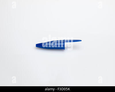 Bic Crystal Blue Pen cap on white background Stock Photo - Alamy
