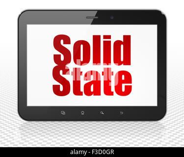 Science concept: Tablet Computer with Solid State on display Stock ...