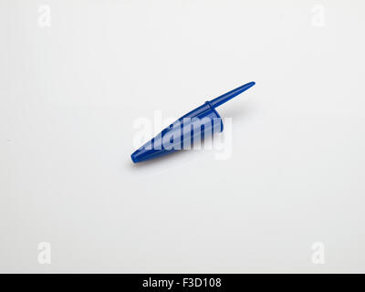 Bic Crystal Blue Pen cap on white background Stock Photo - Alamy