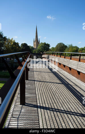 jarrold bridge with norwich cathedral spire in background Stock Photo ...