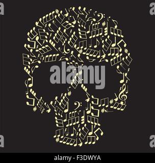 music skull made from notes vector illustration Stock Vector Image ...