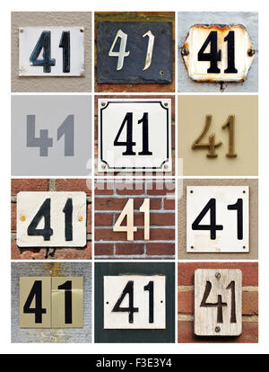 Sign with a number, 41 Stock Photo - Alamy