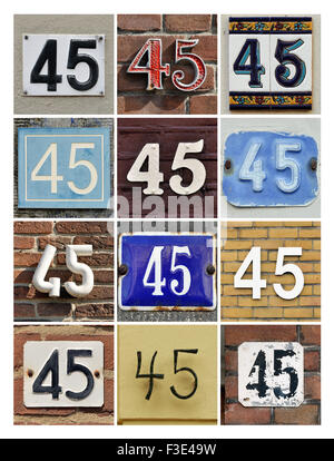 Number 45 (number forty-five) anniversary celebration design with five ...