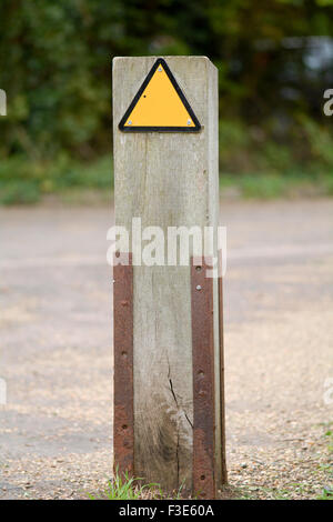 Yellow warning sign on a post in San Francisco, California. Signage ...