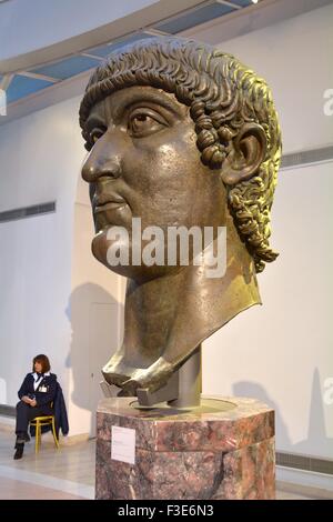 The Giant Bronze Head of Emperor Constantine in the Museo Capitolini ...