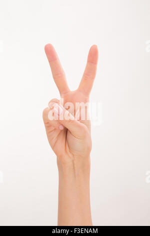 Woman's hand expressing success Stock Photo - Alamy