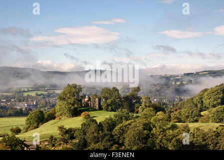 Stapleton, Herefordshire (near Presteigne, Powys), UK. The conical hill ...