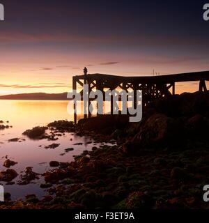 Sunset taken at Portencross Pier in Ayrshire Stock Photo - Alamy
