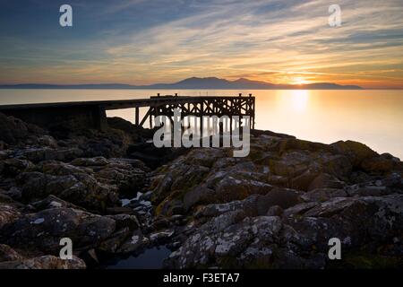 Sunset taken at Portencross Pier in Ayrshire Stock Photo - Alamy