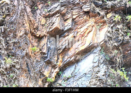 Layers of iron ore formed in the earth Stock Photo - Alamy