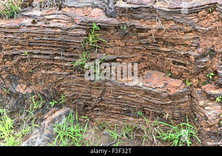 Layers of iron ore formed in the earth Stock Photo - Alamy