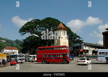 Kandy town square ; double decker bus donated by England ; Sri Lanka ...