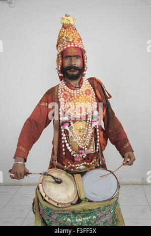 Gondhali from Solapur District performing Gondhali dancing during the ...