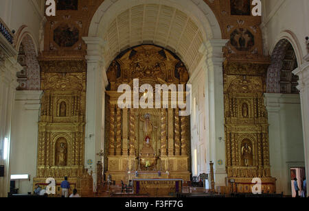 Church From Inside, Altar. Bom Jesus Basilica, Old Goa, India Stock ...